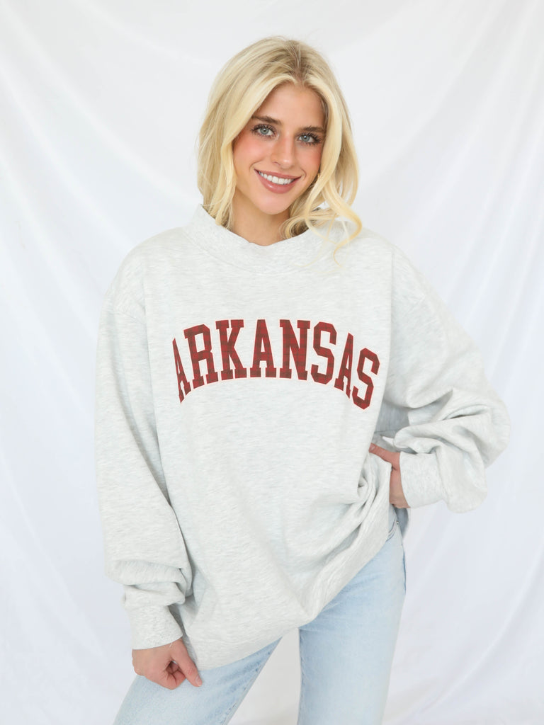 ARKANSAS MOCK NECK - RED PLAID | Charlie Southern