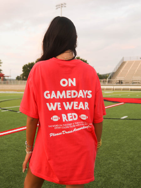 GAMEDAYS WE WEAR RED TEE (FRONT + BACK) | Charlie Southern